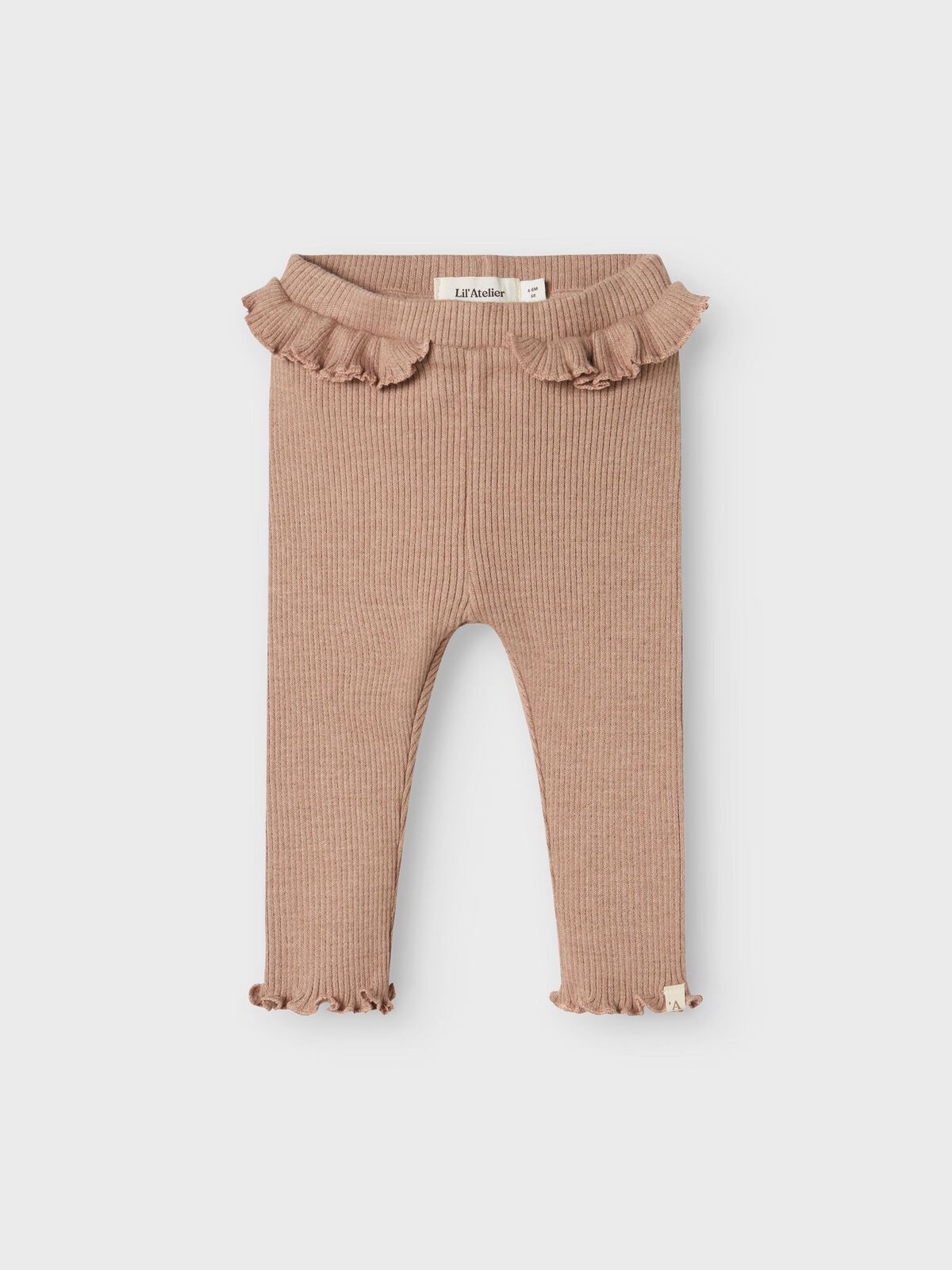RIB KNIT LEGGINGS - Baby 56-86 | Girl | Brown | Lil' Atelier® Spain
