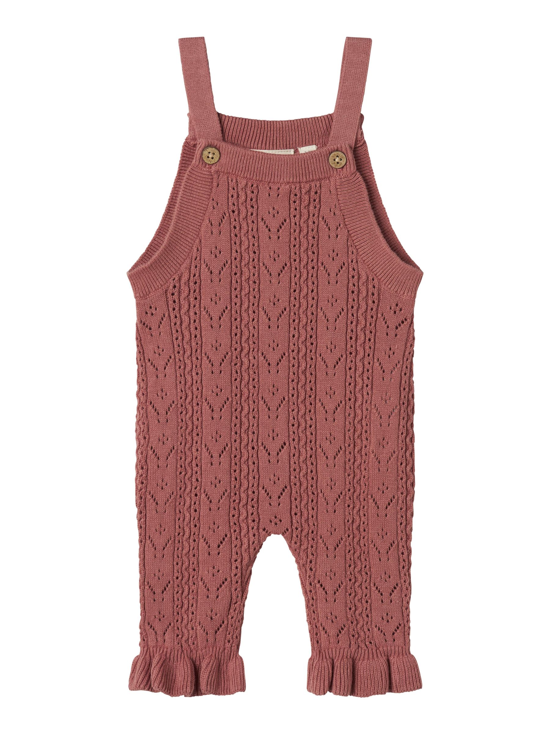 KNITTED OVERALLS - Baby 56-86 | Girl | Pink | Lil' Atelier® UK