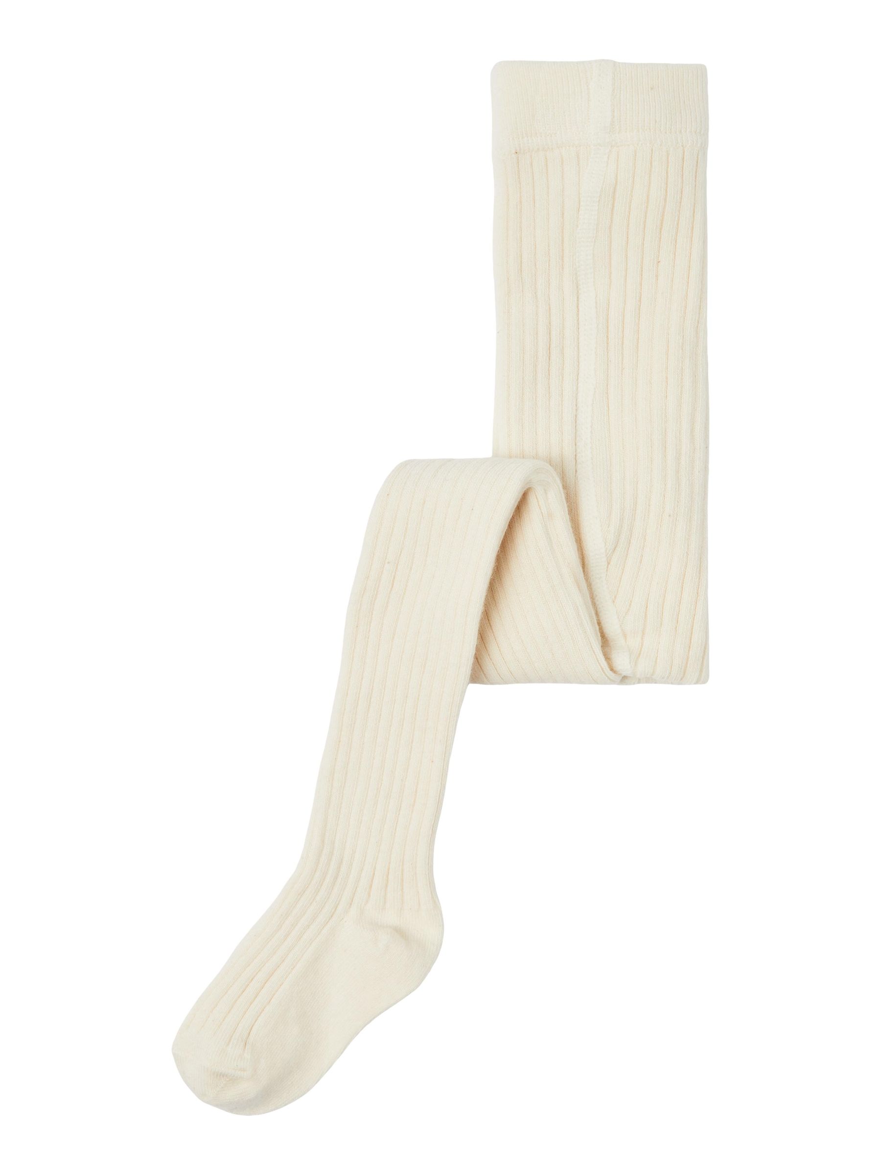 RIB PANTYHOSE - Toddler 92-128 | Girl | White | Lil' Atelier® UK